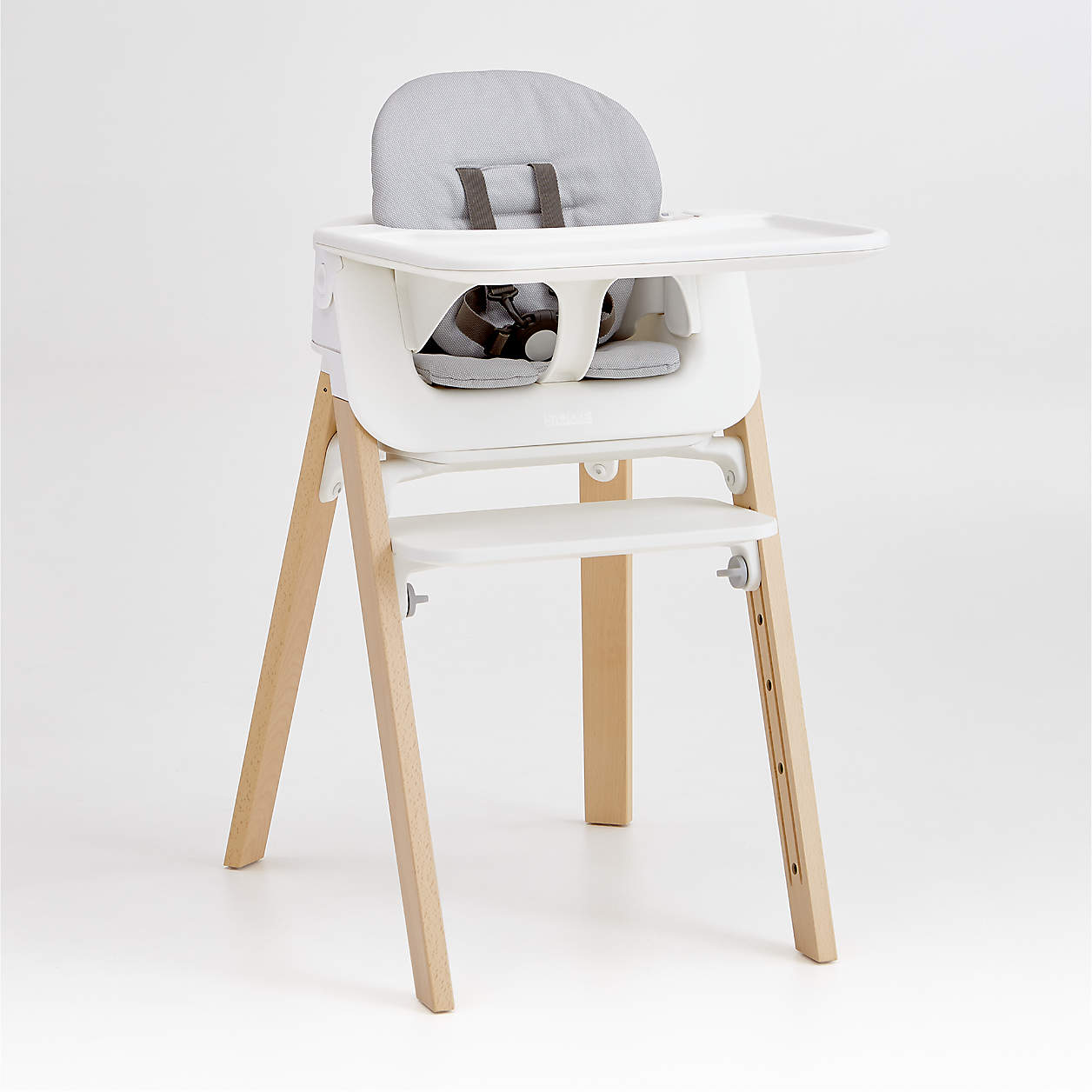 Stokke Steps White/Natural High Chair Complete + Reviews | Crate & Kids