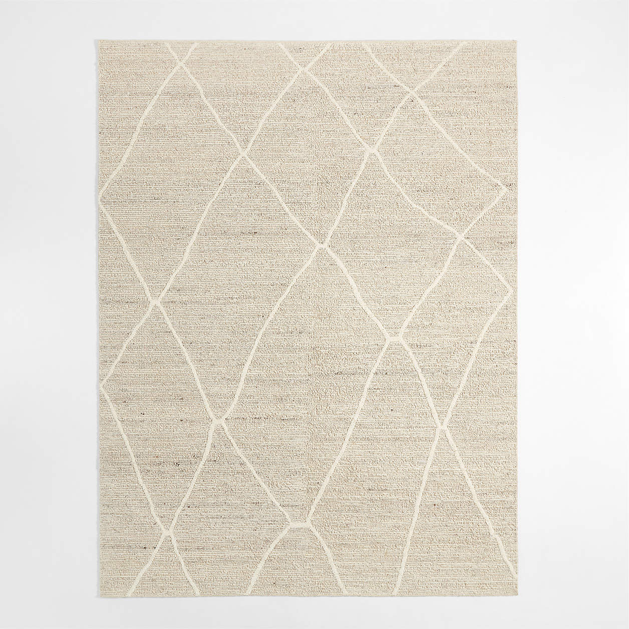 Stowe Wool Handwoven Taupe Moroccan-Style Area Rug 6'x9' | Crate & Barrel
