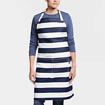 Stripe Indigo Organic Cotton Apron | Crate & Barrel
