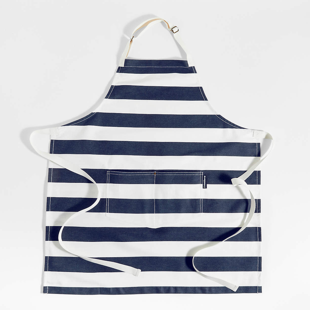 Stripe Indigo Organic Cotton Apron | Crate & Barrel
