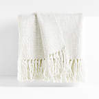 Styles 70"x55" Ivory Throw Blanket + Reviews | Crate & Barrel
