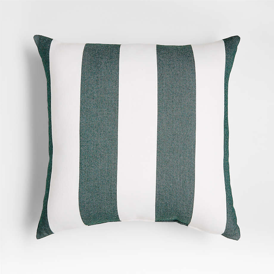 Sunbrella 20"x20" Green Cozumel Cabana Stripe Outdoor Throw Pillow ...