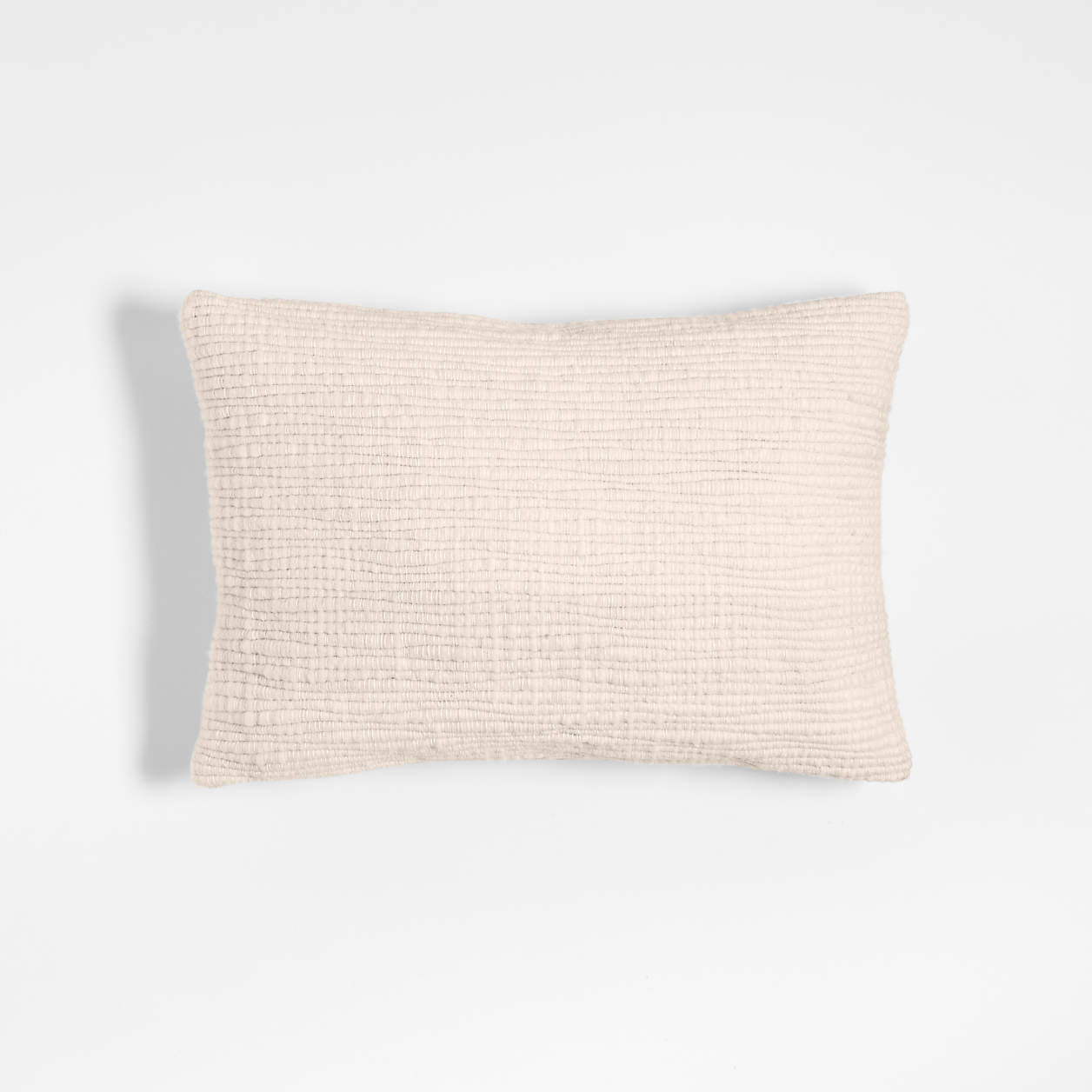 Sylvain 22"x15" Ivory Textured Wool Decorative Throw Pillow with Feather-Down Insert + Reviews ...