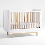 Steamer Lane Two-Tone White and Wood 3-in-1 Convertible Baby Crib ...