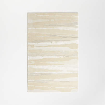 Birch Neutral Wool-Blend Abstract Area Rug 5'x8' + Reviews | Crate & Barrel