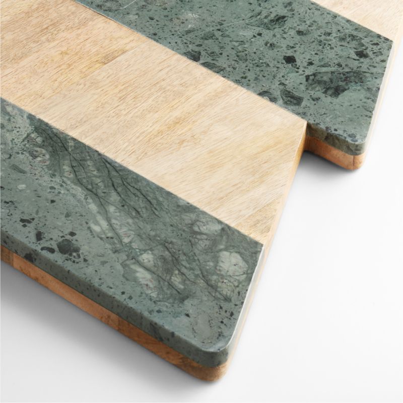 Taiga Holiday Large Wood and Green Marble Christmas Tree Serving Board ...