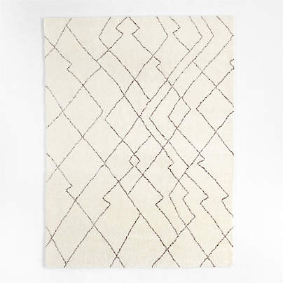 Casablanca Wool Moroccan Ivory Area Rug 8'x10' + Reviews | Crate ...