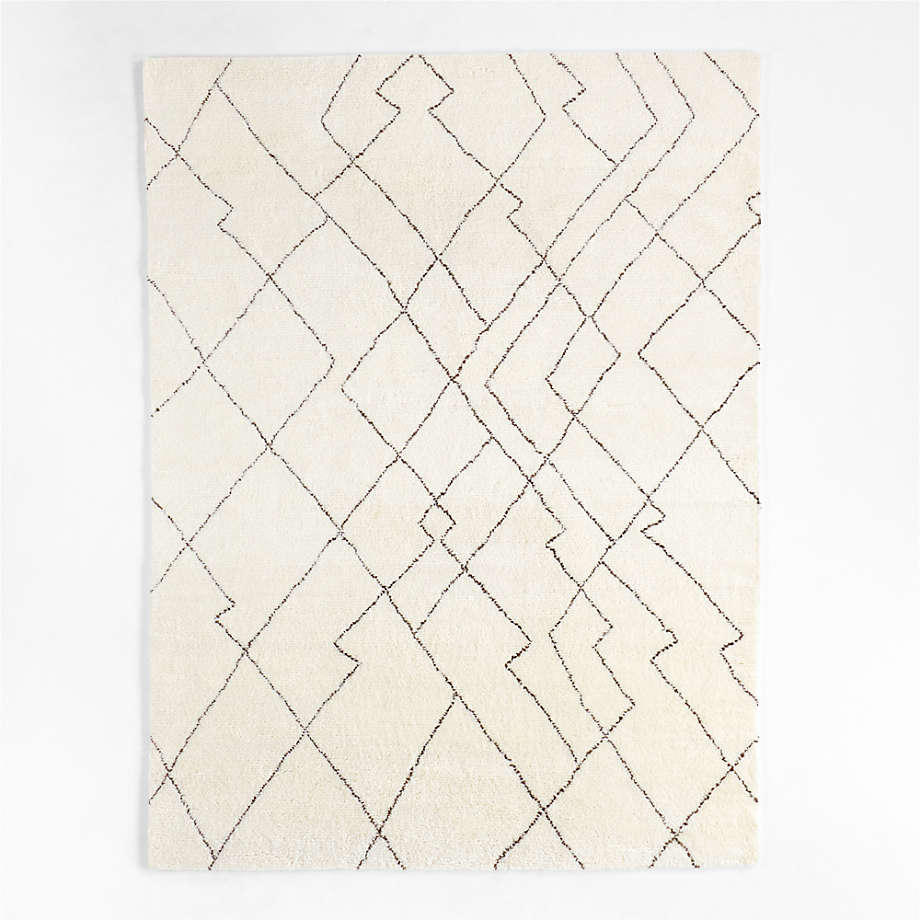 Tangier Wool Moroccan Ivory and Espresso Brown Area Rug 10'x14' | Crate ...