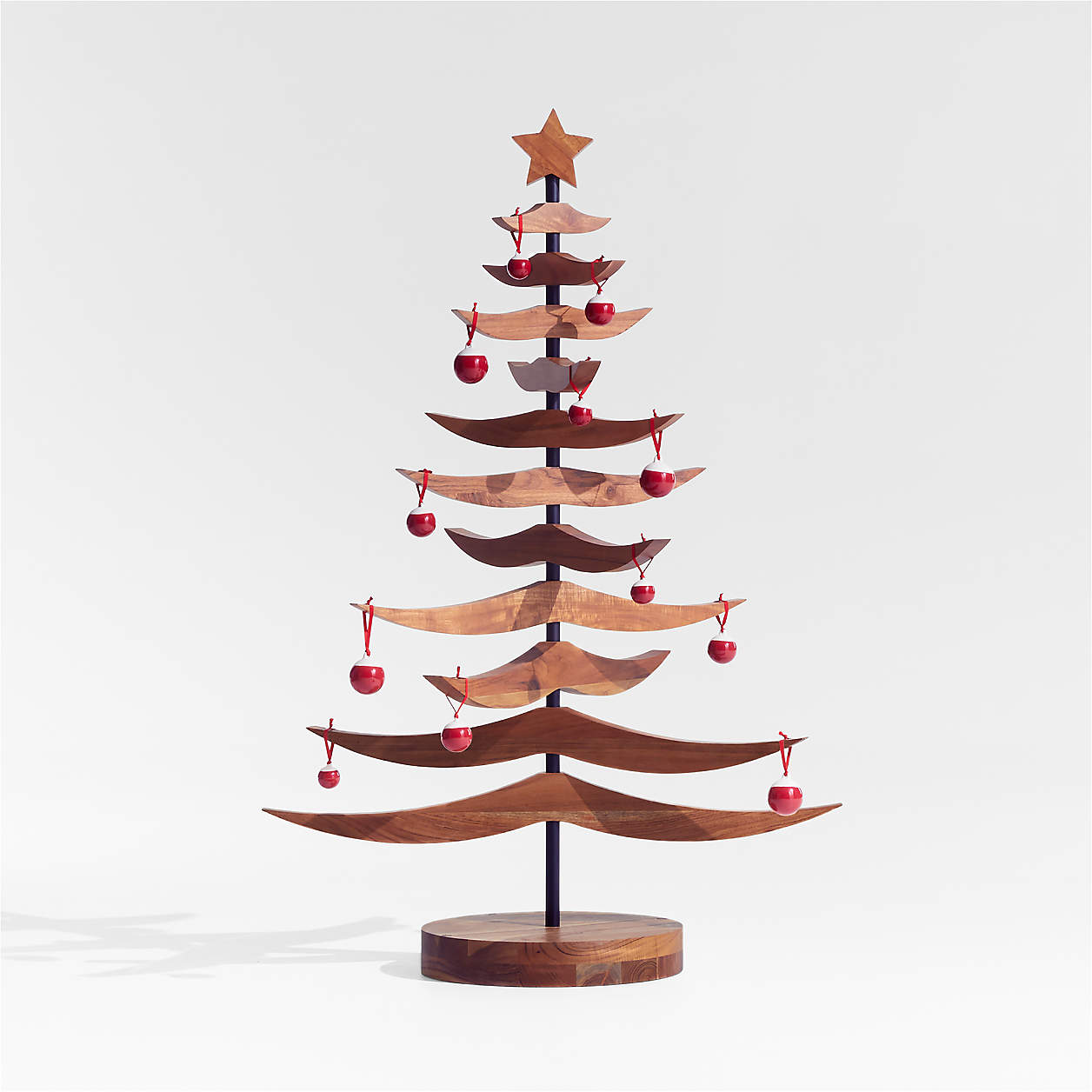 Warm Acacia Tannenbaum 5' Wood Christmas Tree + Reviews | Crate & Barrel