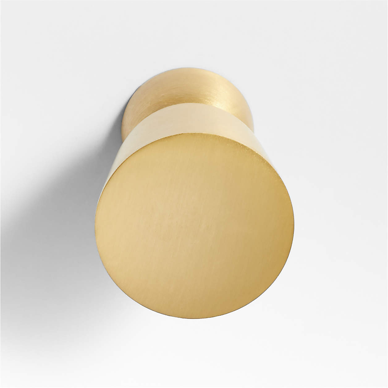 Taper Round Brushed Brass Cabinet Knob + Reviews | Crate & Barrel