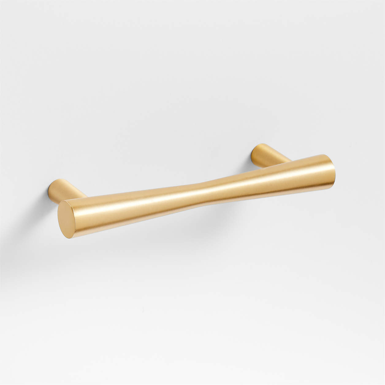 Tapered 4" Brushed Brass Cabinet Drawer Bar Pull + Reviews | Crate & Barrel