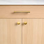 Tapered 4" Brushed Brass Cabinet Drawer Bar Pull + Reviews | Crate & Barrel