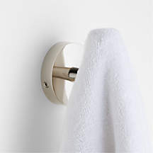 Tapered Polished Chrome Bathroom Towel Hook + Reviews | Crate & Barrel