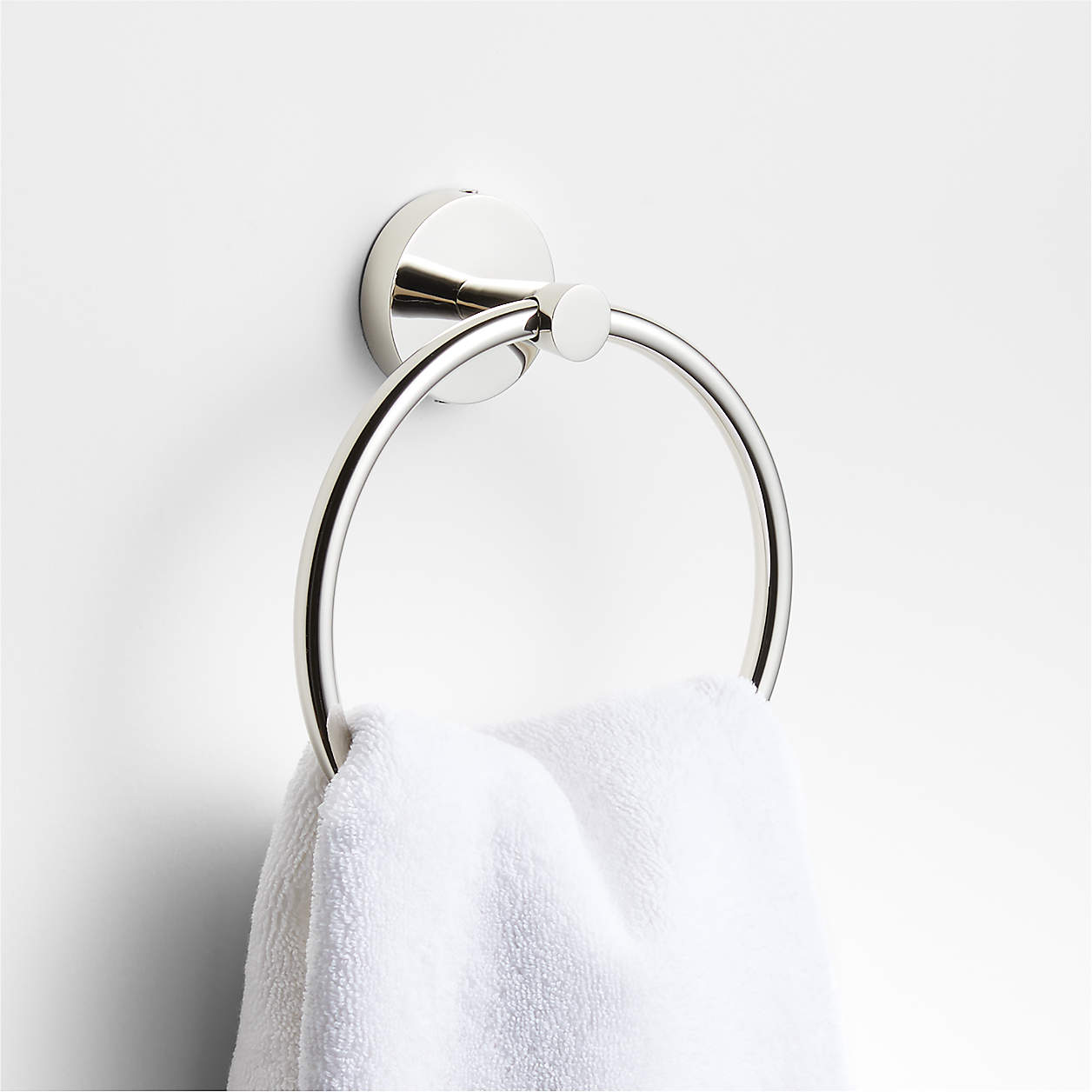 Tapered Polished Chrome Bathroom Hand Towel Ring | Crate & Barrel