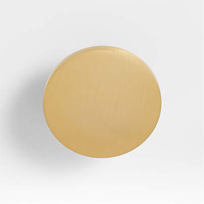 Classic Round Brushed Brass Cabinet Knob + Reviews | Crate & Barrel Canada
