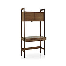 Tate Walnut Bookcase Desk with Outlet + Reviews | Crate & Barrel Canada