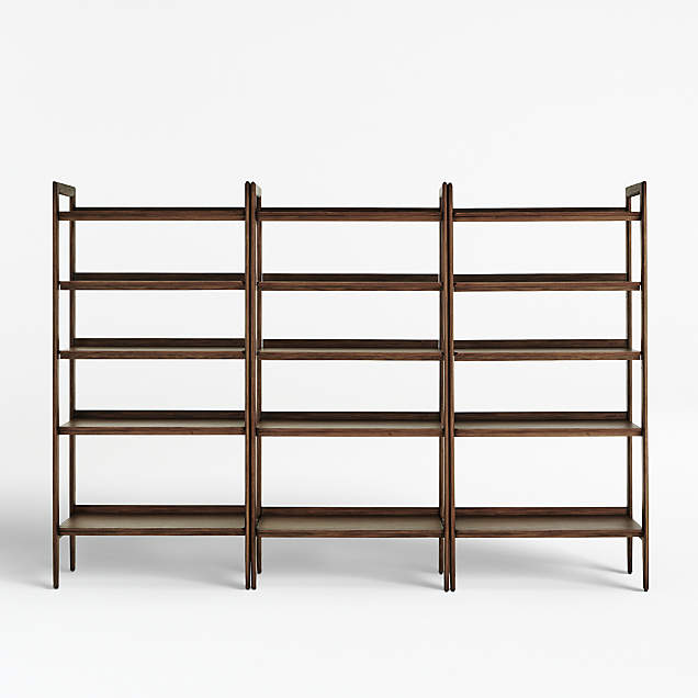Tate Stone Wide Bookcases, Set of 3 | Crate & Barrel