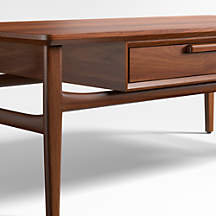 Tate Walnut Wood 48" Rectangular Storage Coffee Table + Reviews | Crate ...