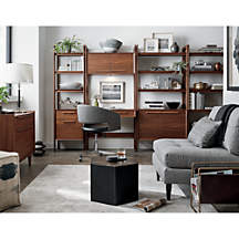 Tate Walnut Bookcase Desk with Outlet + Reviews | Crate & Barrel