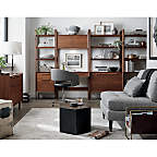 Tate Walnut Bookcase Desk with Outlet + Reviews | Crate & Barrel
