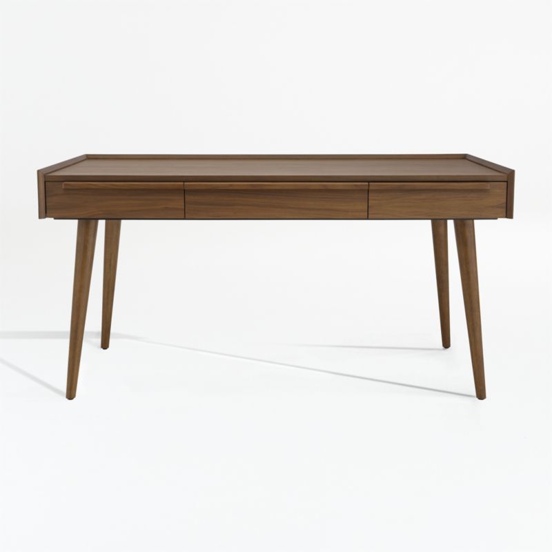 Tate 60" Walnut Desk with Outlet | Crate & Barrel Canada