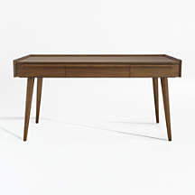 Tate 60" Walnut Desk with Outlet + Reviews | Crate & Barrel Canada