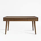 Tate 60" Walnut Desk with Outlet + Reviews | Crate & Barrel Canada