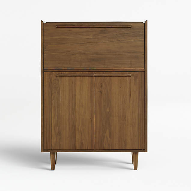 Marin Shiitake Bar Cabinet with Storage + Reviews | Crate & Barrel Canada