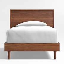 Tatum Walnut Mid-Century Wood Kids Twin Bed + Reviews | Crate & Kids
