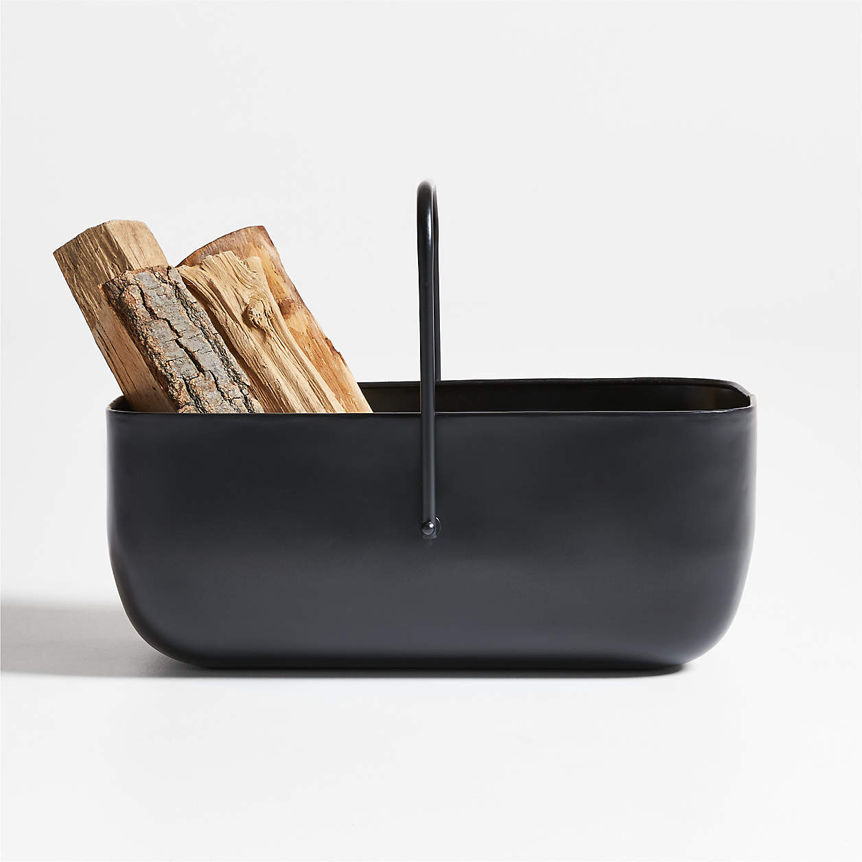 Telum Black Fireplace Log Holder + Reviews | Crate & Barrel
