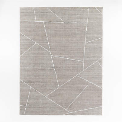 Birch Neutral Wool-Blend Abstract Area Rug 6'x9' + Reviews | Crate & Barrel