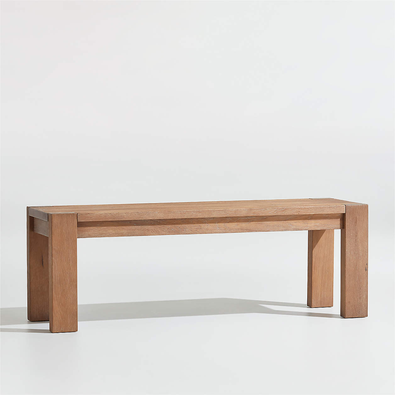 Terra Smoke Oak Dining Bench | Crate & Barrel