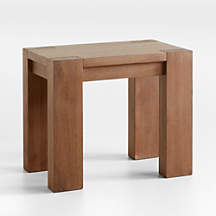 Terra Light Brown Oak Wood Side Table | Crate & Barrel