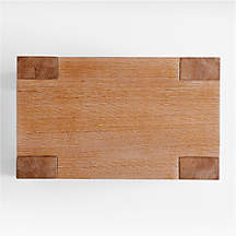 Terra Light Brown Oak Wood Side Table | Crate & Barrel