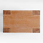 Terra Light Brown Oak Wood Side Table | Crate & Barrel