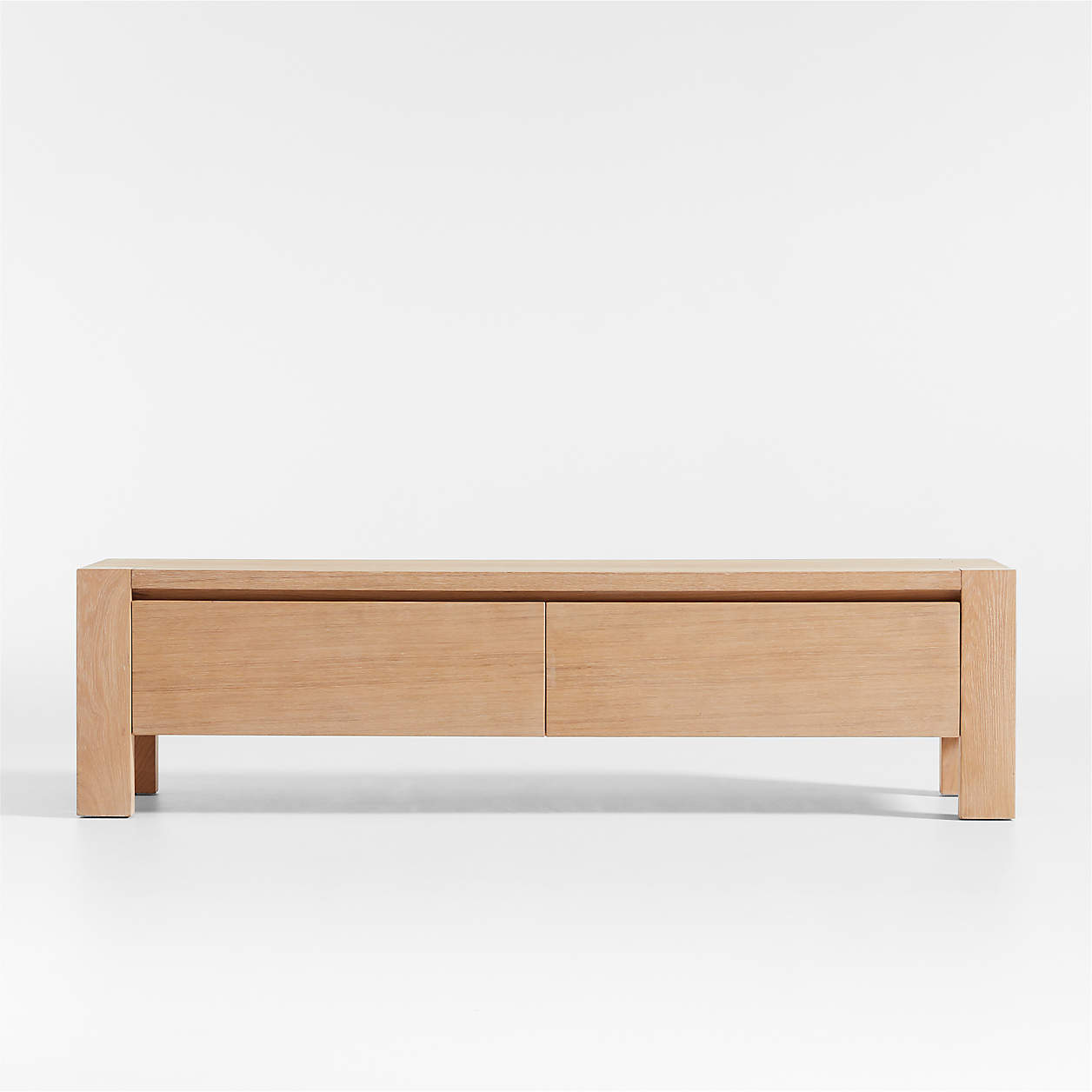 Terra Natural White Oak Wood Storage Bench | Crate & Barrel