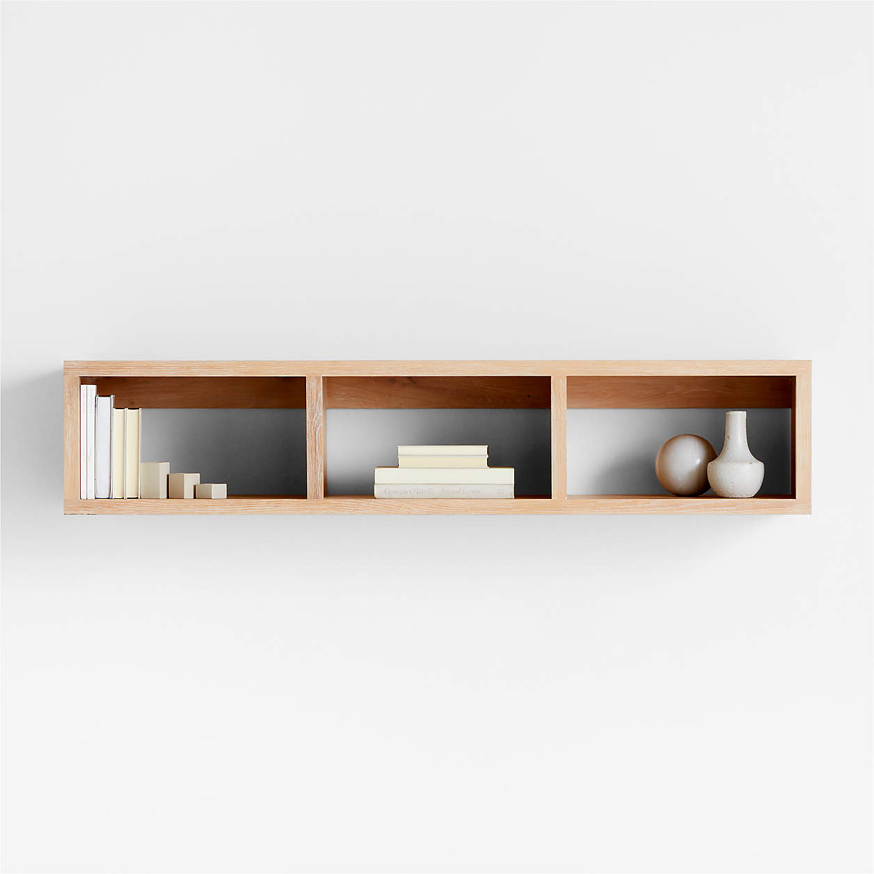 Terra Natural White Oak Wood Wall-Mounted Storage | Crate & Barrel Canada
