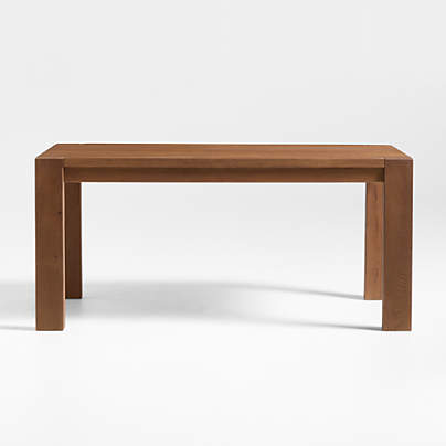 Basque 65" Honey Brown Solid Wood Dining Table + Reviews | Crate & Barrel