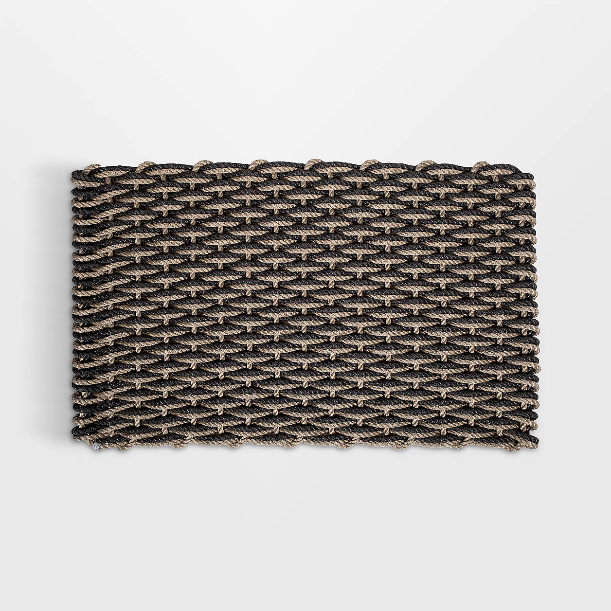 The Rope Co. Sand and Charcoal Indoor/Outdoor Handwoven Doormat 21x34 ...