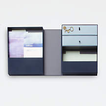 The Vault All-in-One Blue Desk Organizer + Reviews | Crate & Barrel