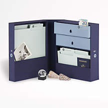The Vault All-in-One Blue Desk Organizer + Reviews | Crate & Barrel