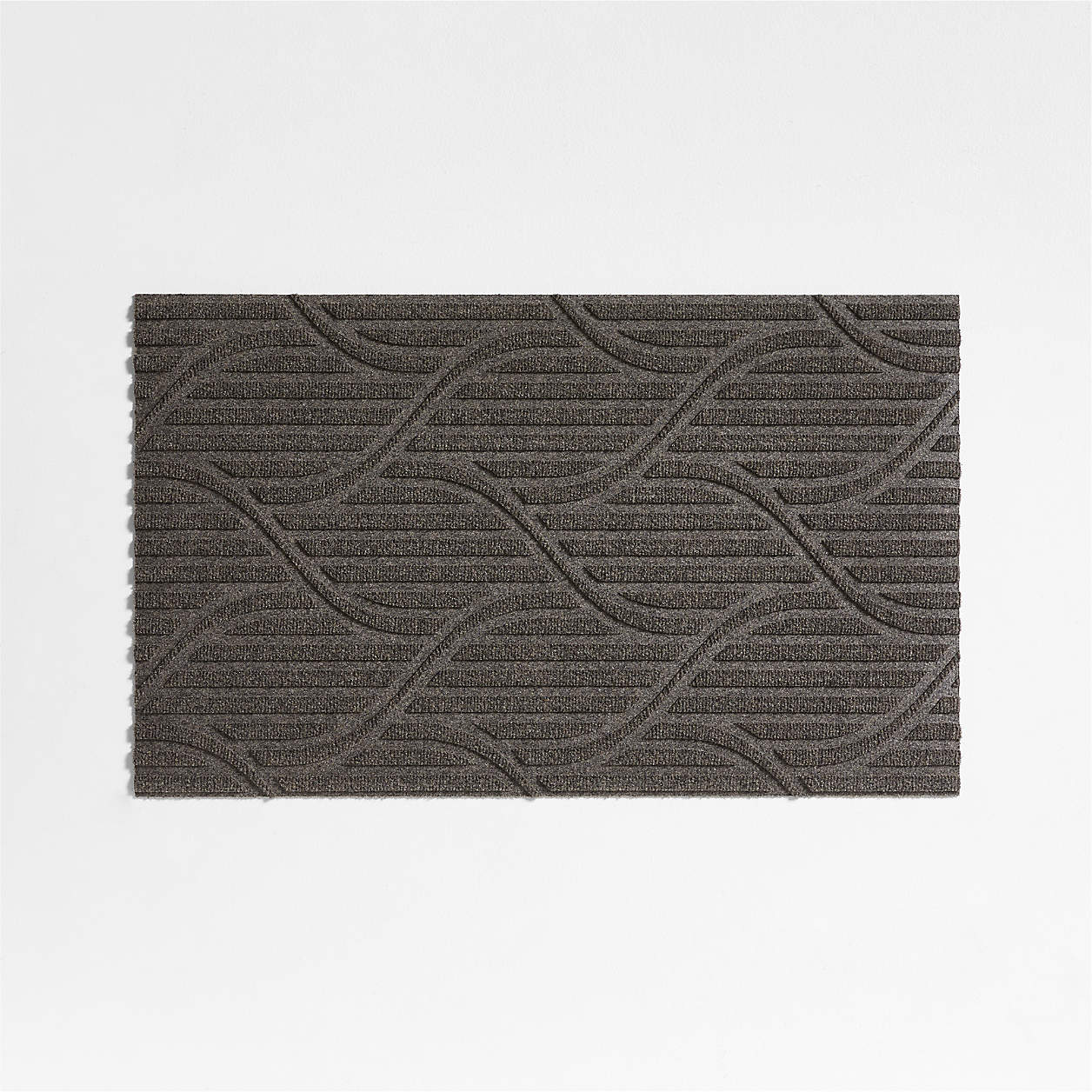 Thirsty Flow Taupe Brown Indoor/Outdoor Doormat 21.5"x35" | Crate & Barrel