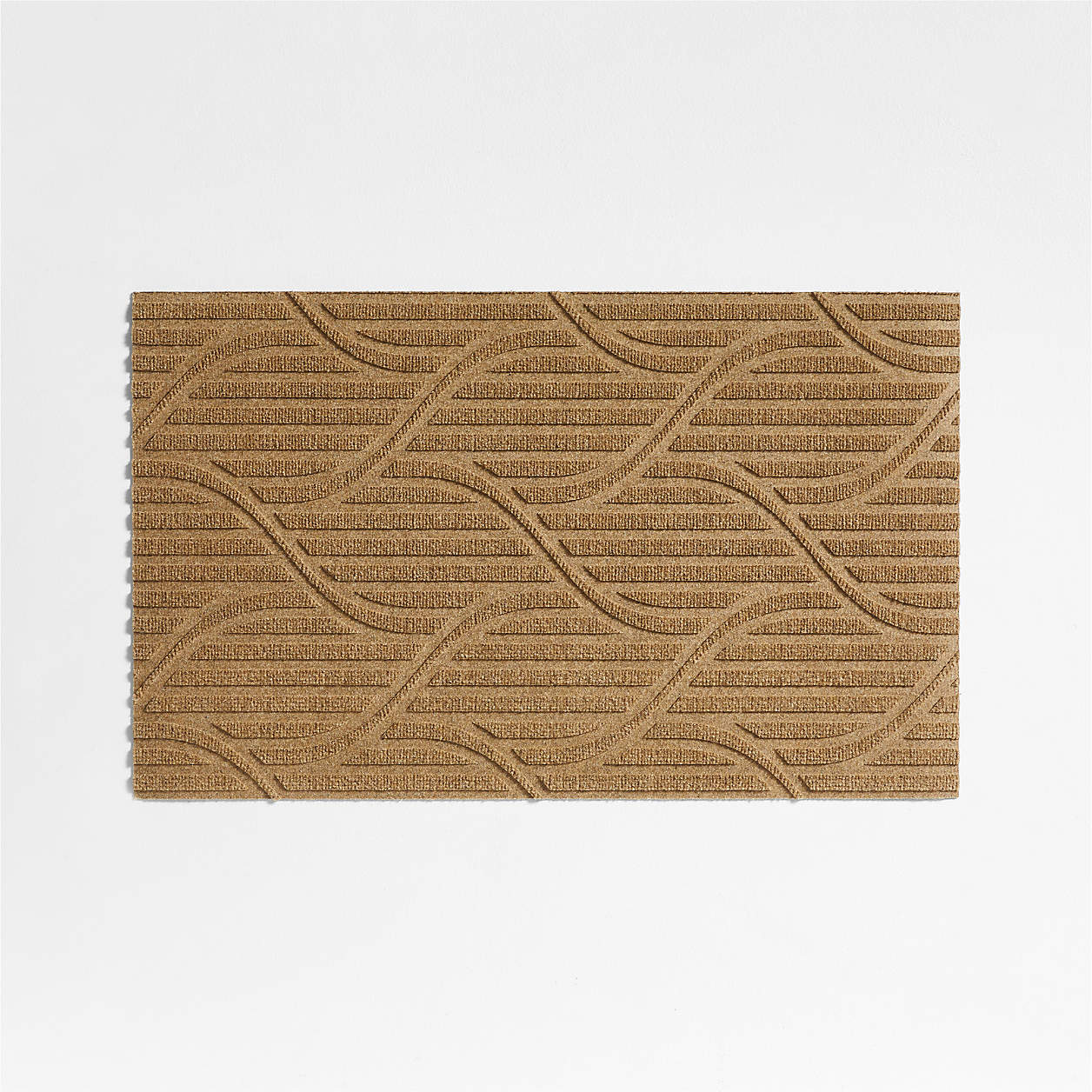 Thirsty Flow Wheat Brown Indoor/Outdoor Doormat 21.5"x35" | Crate & Barrel