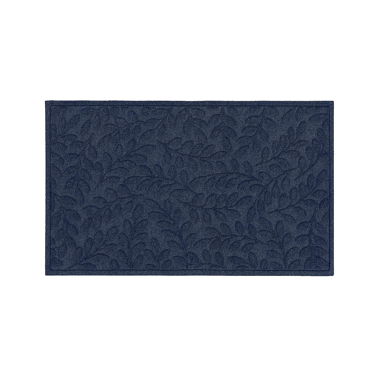 Thirsty Leaves Blue Doormat 36"x60" + Reviews | Crate & Barrel
