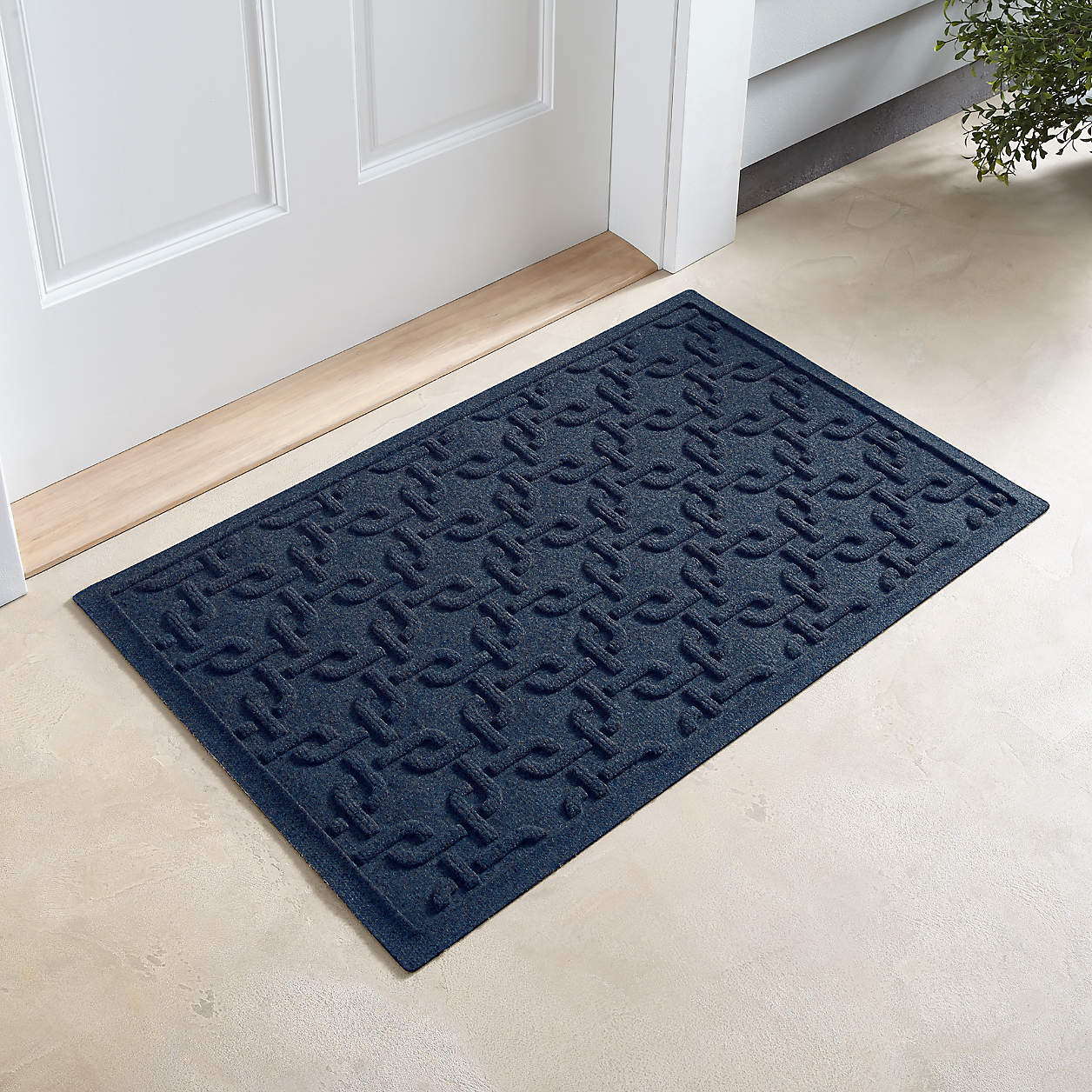 Thirsty Links Blue Doormat | Crate & Barrel