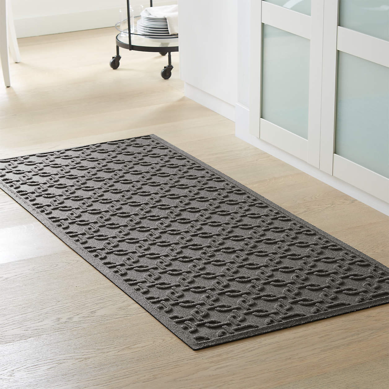 Thirsty Links Light Grey Doormat 30"x71" + Reviews | Crate & Barrel