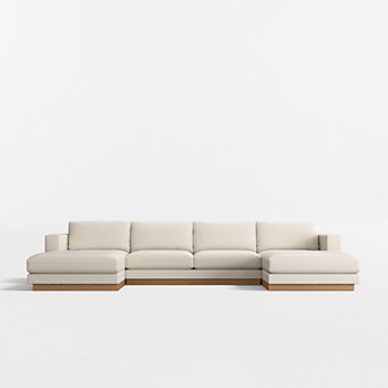 Tidal 3-Piece L-Shaped Sectional Sofa + Reviews | Crate & Barrel