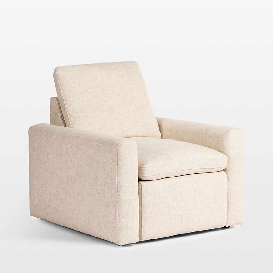 Tillery Antigo Natural Fabric Power Recliner Accent Chair | Crate & Barrel