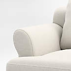 Timson White English Roll Arm Sofa with Wood Legs 96" | Crate & Barrel