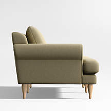 Timson Olive Green English Roll Arm Sofa with Wood Legs 96" | Crate ...